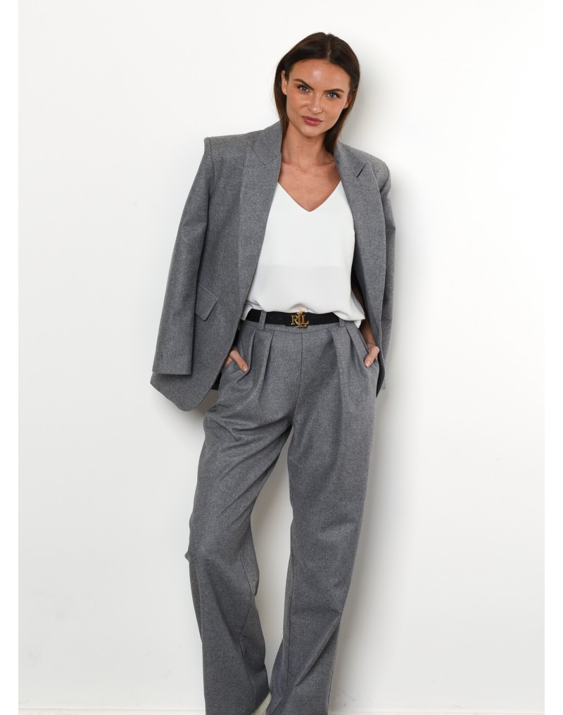 FORSETI ASJA szerokie spodnie naturalna tkanina wełniana spodnie wysoki ...